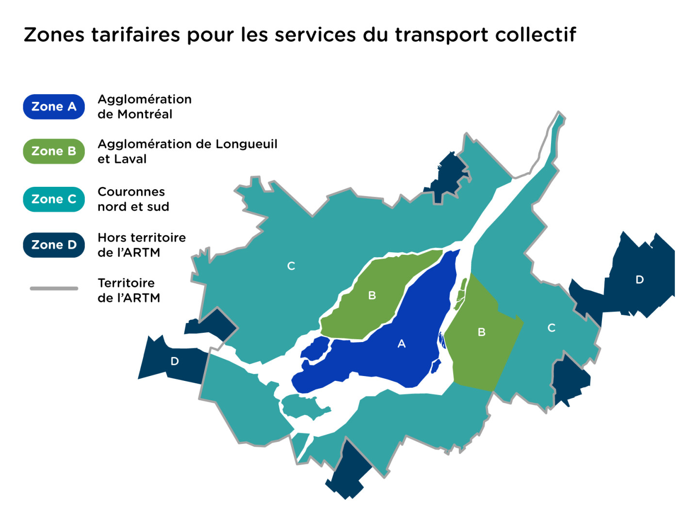 Laval transit fare zones | STL - Société de transport de Laval